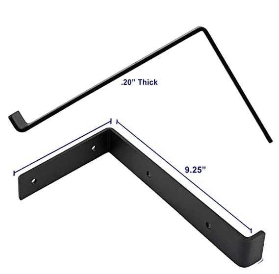 Heavy Duty 5 6 7 8 9 Inch Black Powder Coating Metal Bracket L Floating ...