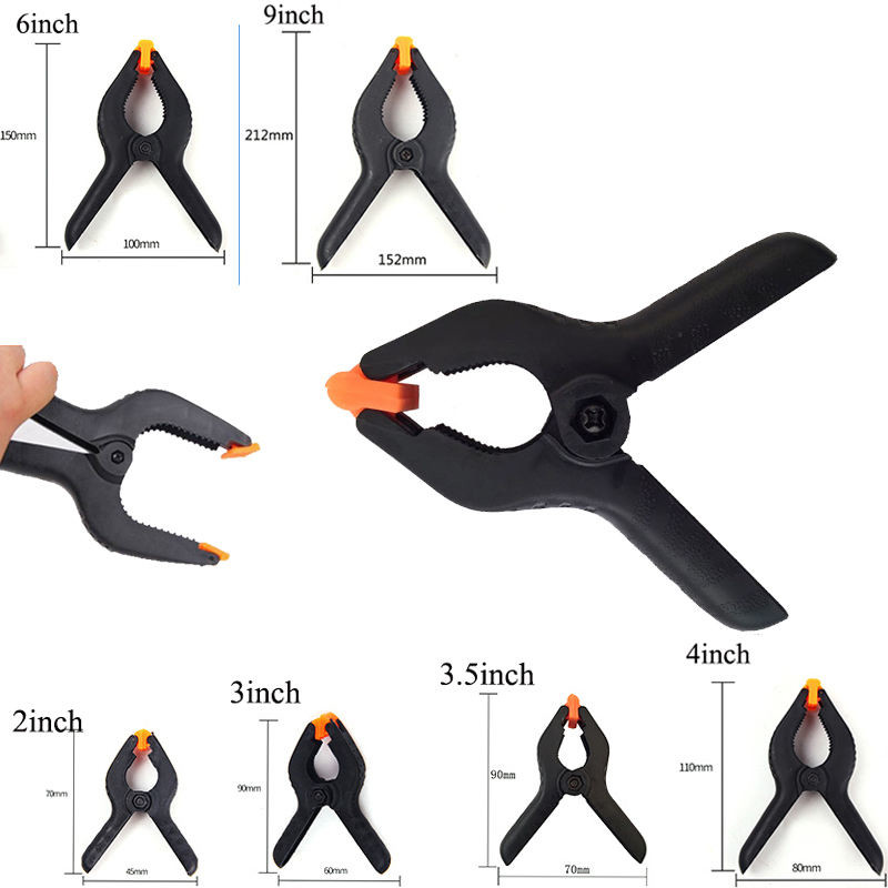 Nylon Plastic Metal Spring Clamp Photography Wood Working A Shape 2/4/6 ...